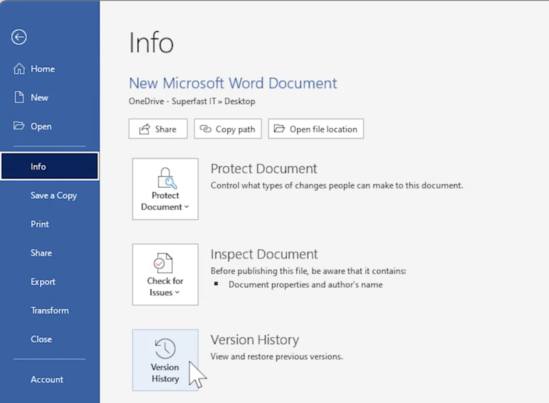 Autosave and Version History Guide for Restoring Saved Files